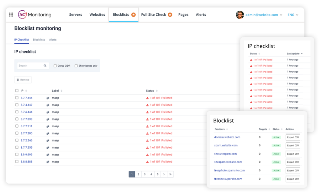 Blocklist Monitoring - 360 Monitoring